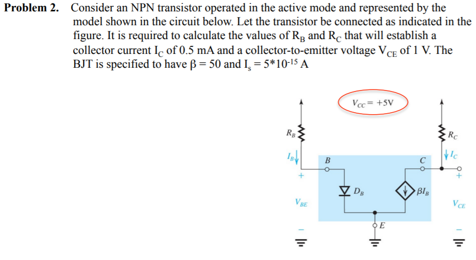 Solved Problem 2. Consider an NPN transistor operated in the | Chegg.com