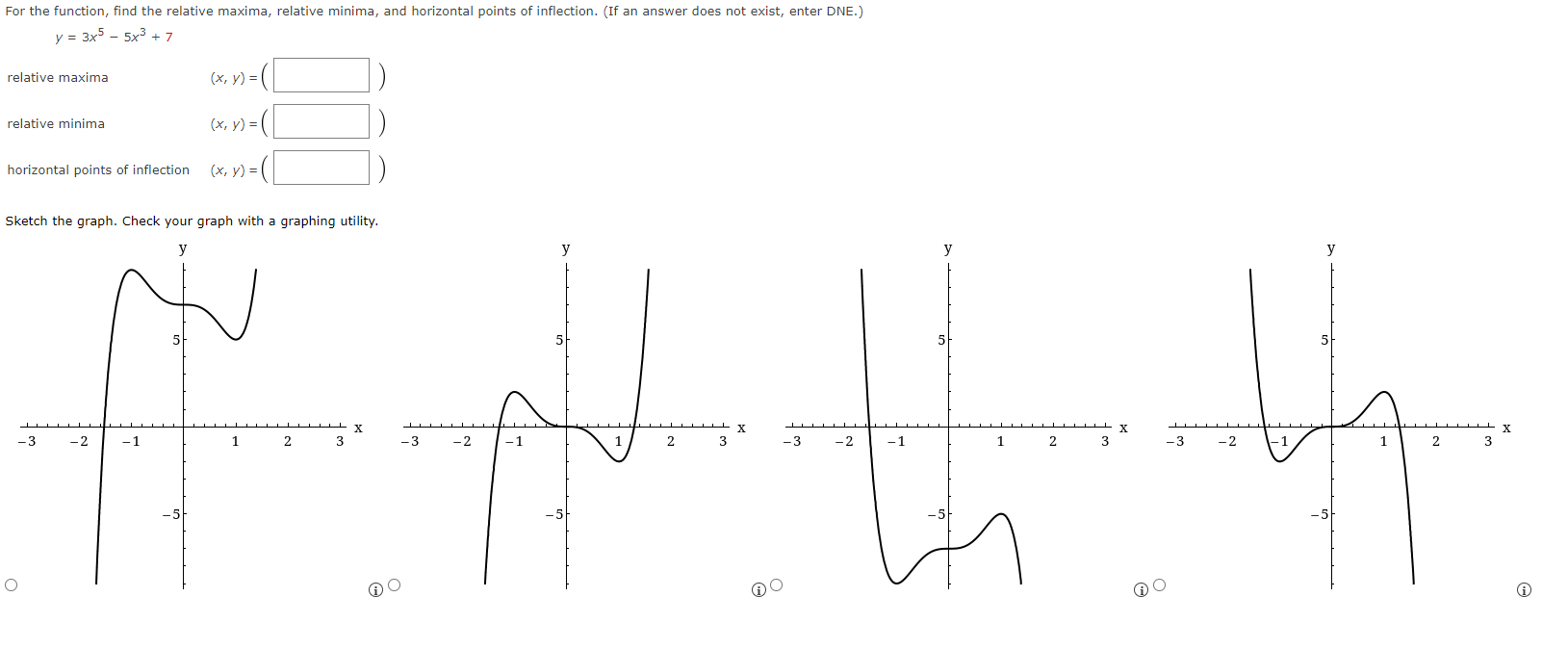 Solved For the function, find the relative maxima, relative | Chegg.com