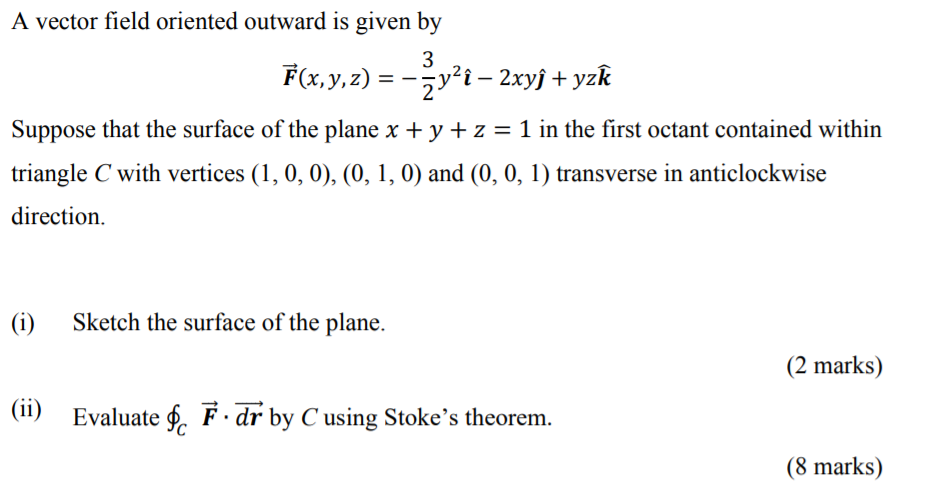 Solved A vector field oriented outward is given by 3 | Chegg.com