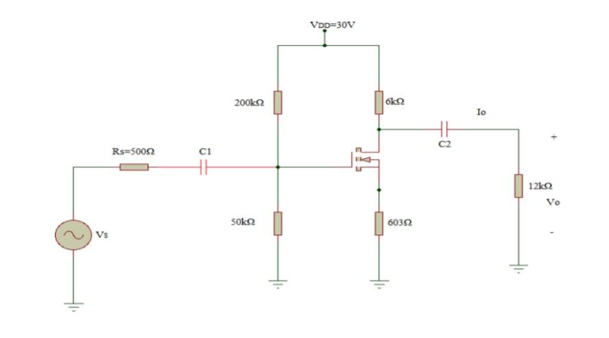 Solved The common emitter MOSFET amplifier in the | Chegg.com