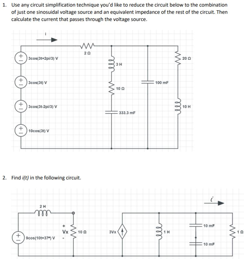 Solved 1 Use Any Circuit Simplification Technique Youd 8363