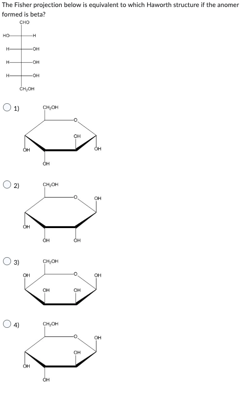 Solved The Fisher projection below is equivalent to which | Chegg.com