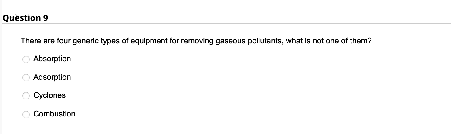 There are three major types of volatile organic | Chegg.com