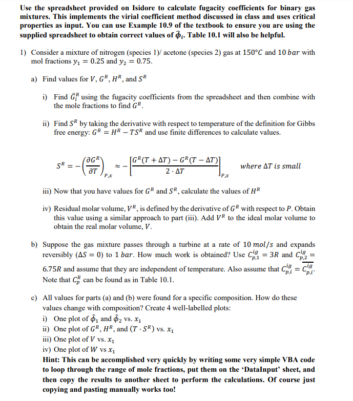 Solved Use the spreadsheet provided on Isidore to calculate | Chegg.com