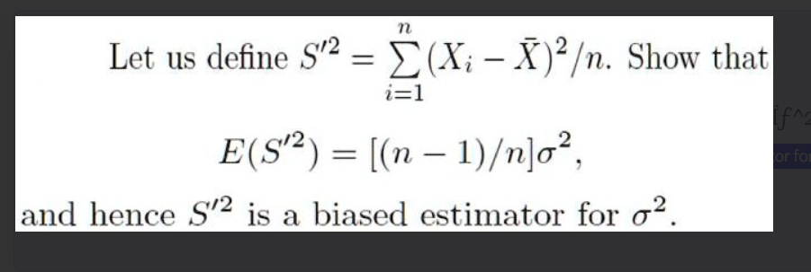 Solved Let us define S2=∑i=1n(xi-(x‾))2n. ﻿Show | Chegg.com