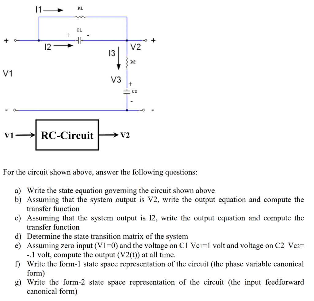 Solved RI ci + + V2 13 R2 V1 V3 CZ V1-RC-Circuit →V2 For the | Chegg.com