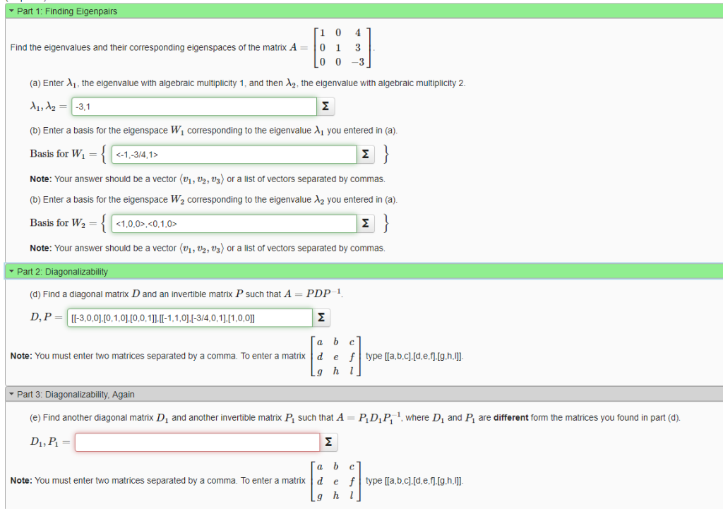 Solved Part 1: Finding Eigenpairs Find the eigenvalues and | Chegg.com