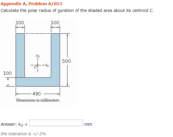 Solved Appendix A, Problem A/053 Calculate the polar radius | Chegg.com