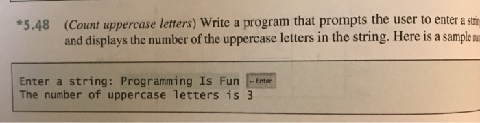 Solved (Count uppercase letters) Write a program that | Chegg.com