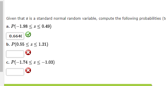 Solved Given That Z Is A Standard Normal Random Variable