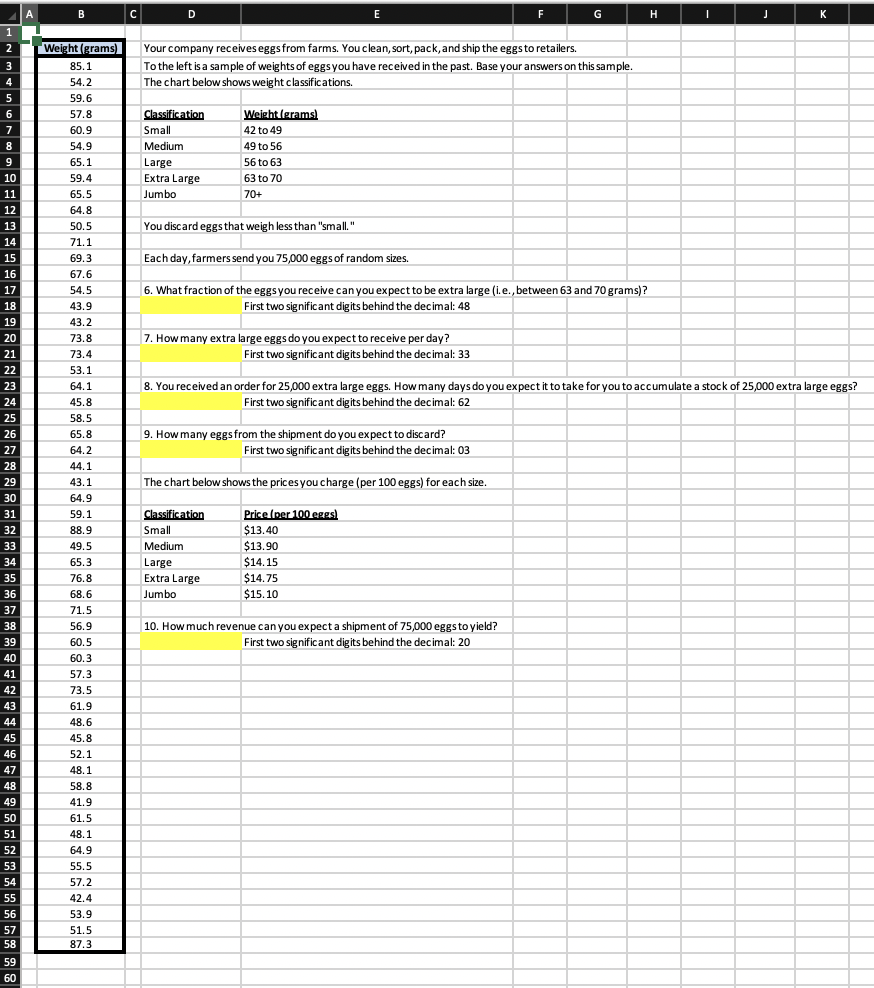 Using excel please answer this. Instead of giving me | Chegg.com