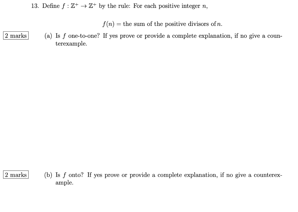 3. Define f:Z+→Z+by the rule: For each positive | Chegg.com
