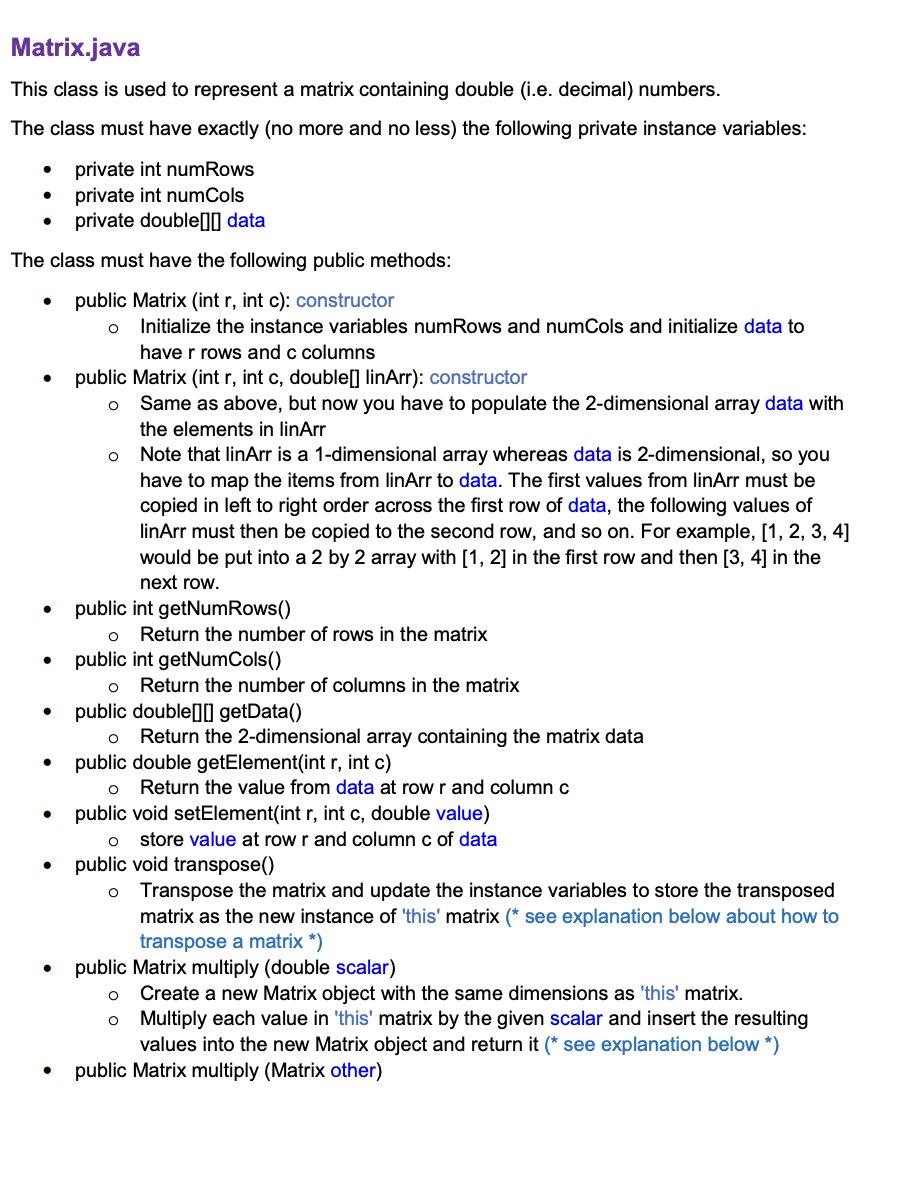 Solved Classes to Implement For this assignment, you must | Chegg.com