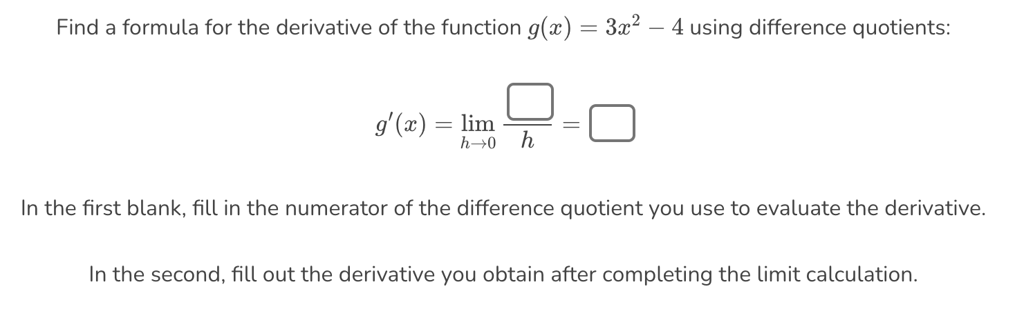 Solved Find a formula for the derivative of the function | Chegg.com
