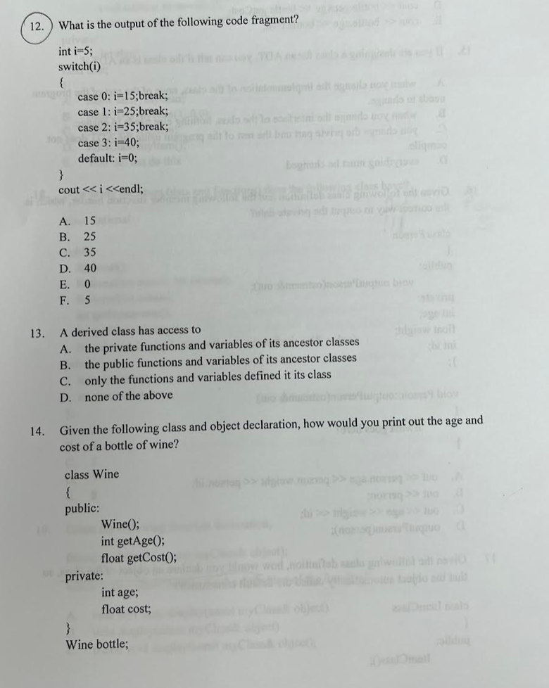 Solved 12. What is the output of the following code | Chegg.com