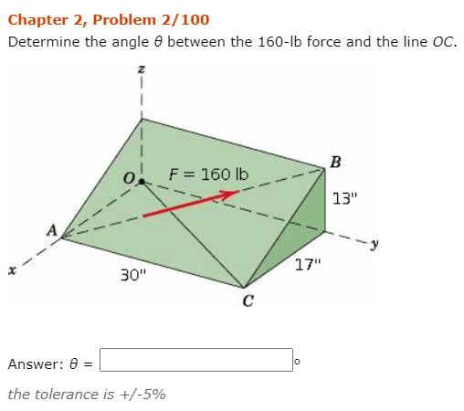 Solved Chapter 2, Problem 2/100 Determine the angle between | Chegg.com