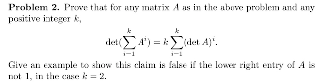Solved Problem 2. Prove that for any matrix A as in the | Chegg.com