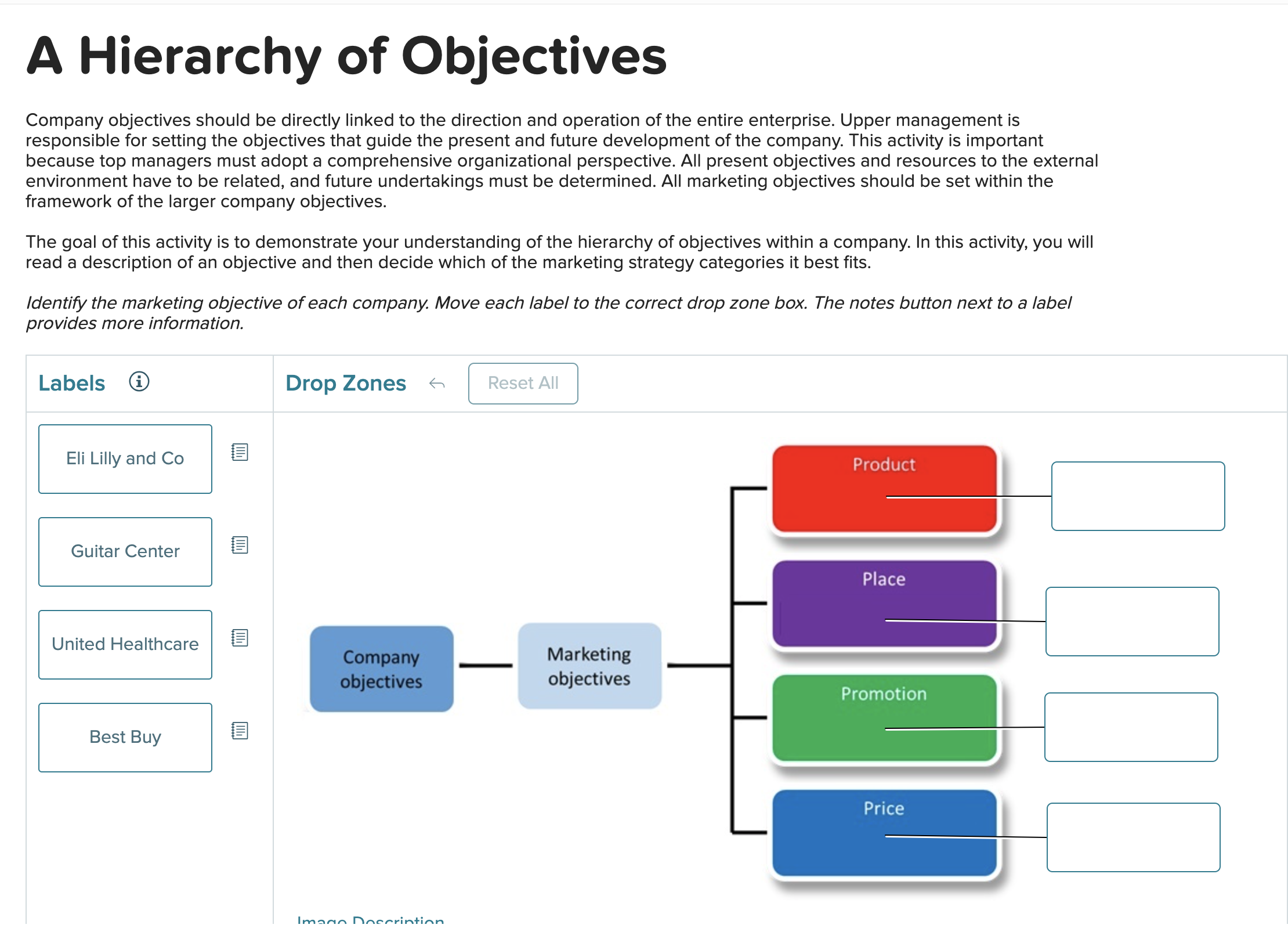 Solved A Hierarchy of ObjectivesCompany objectives should be | Chegg.com