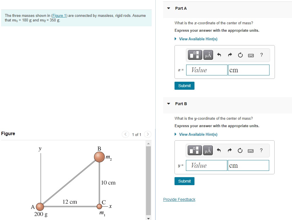 Solved The three masses shown in (Figure 1) are connected by | Chegg.com