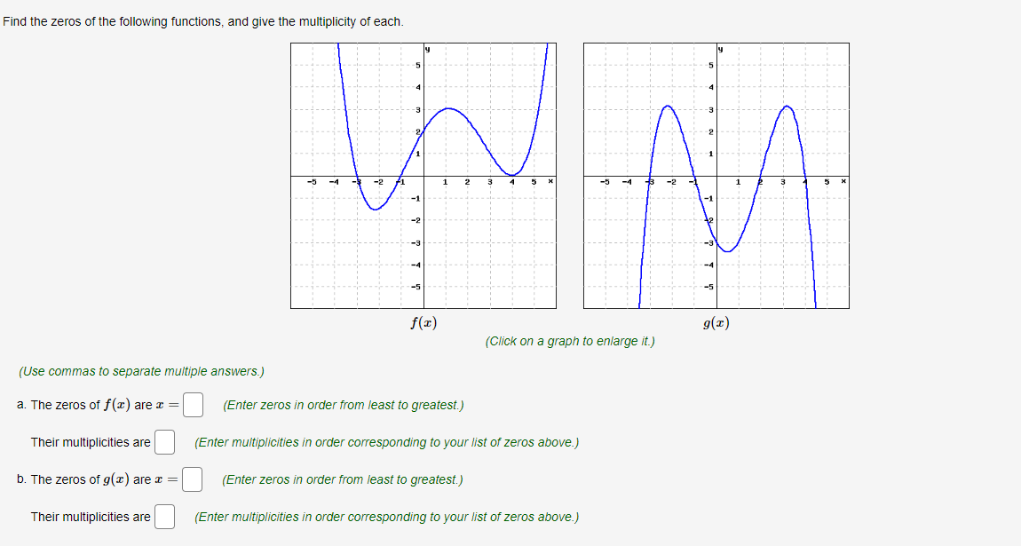 Solved Find the zeros of the following functions, and give | Chegg.com