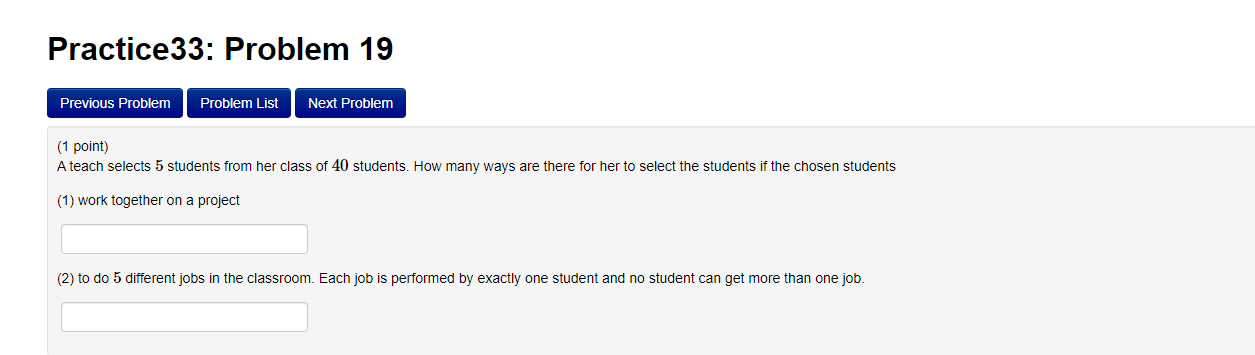 Solved Practice33: Problem 19 Previous Problem Problem List | Chegg.com