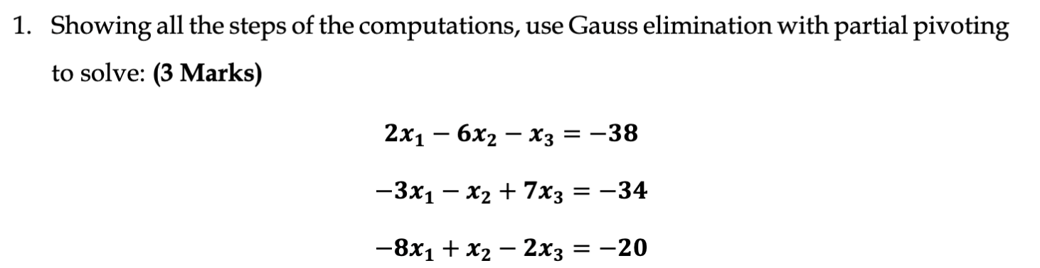 Solved 1. Showing all the steps of the computations, use | Chegg.com