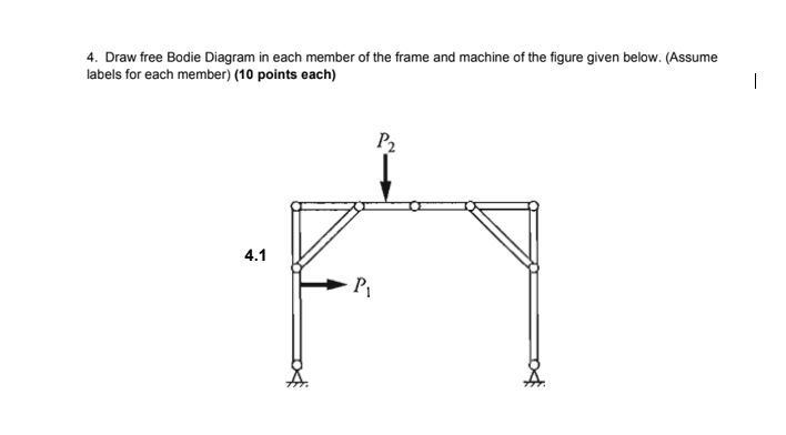 Solved 4. Draw free Bodie Diagram in each member of the | Chegg.com