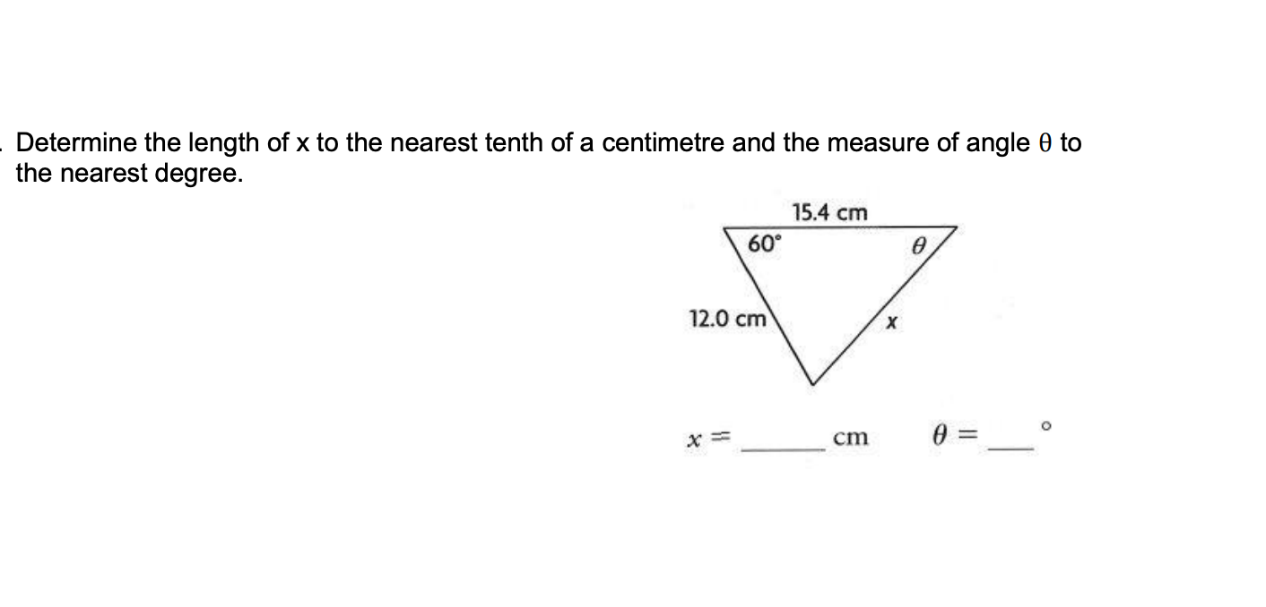 Solved Determine the length of x to the nearest tenth of a | Chegg.com