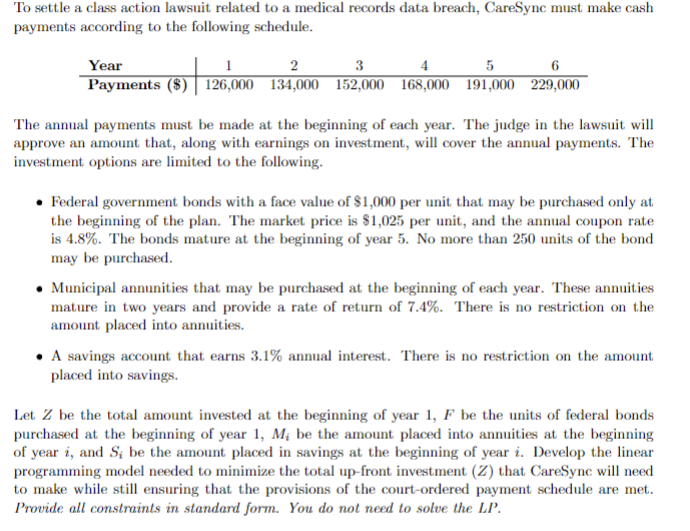 Solved To Settle A Class Action Lawsuit Related To A Medical 5984