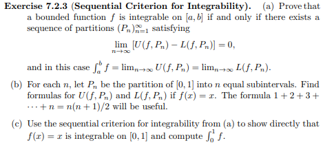 Solved Exercise 7.2.3 (Sequential Criterion for | Chegg.com