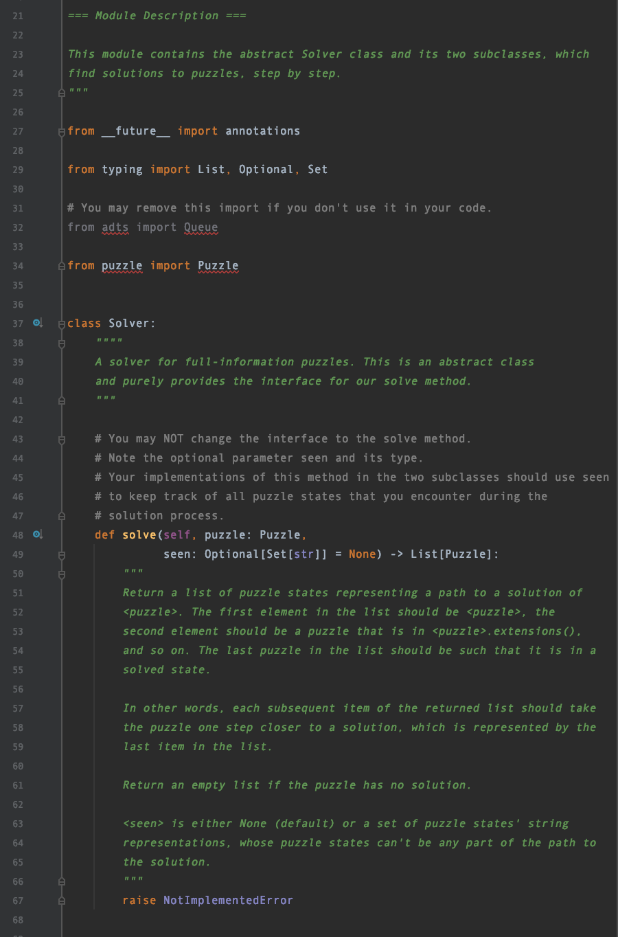 Solved 21 === Module Description === 22 23 This module | Chegg.com
