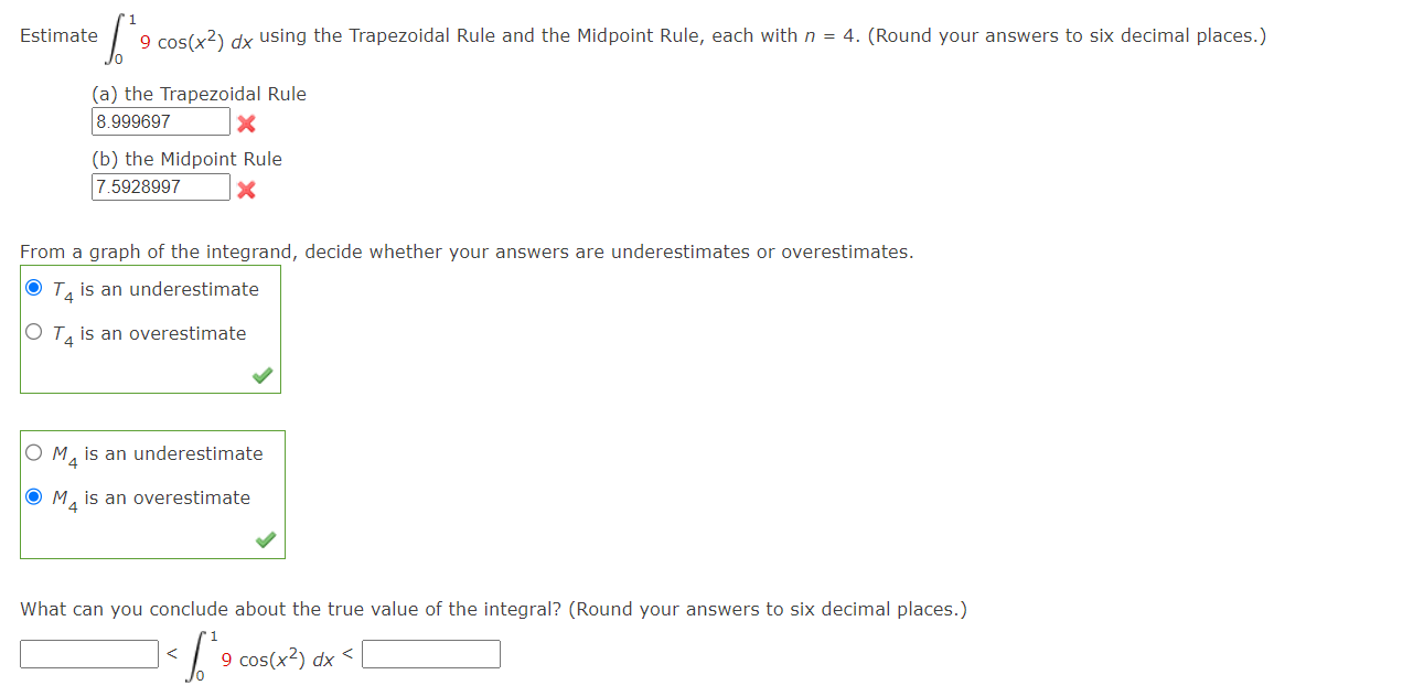 Solved Estimate ∫019cos(x2)dx using the Trapezoidal Rule and | Chegg.com
