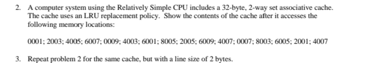 Solved A Computer System Using The Relatively Simple Cpu