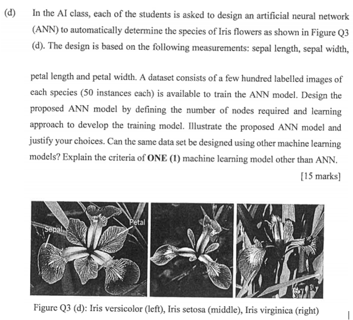 Solved (d) In the AI class, each of the students is asked to | Chegg.com