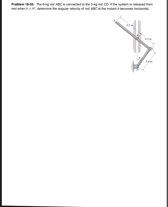 Solved Problem 18-55: The 6-kg rod ABC is connected to the | Chegg.com
