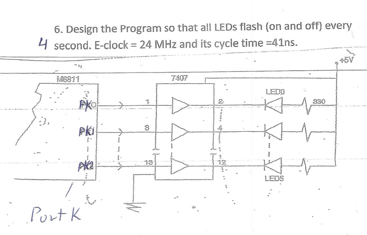 Solved 6. Design the Program so that all LEDs flash (on and | Chegg.com