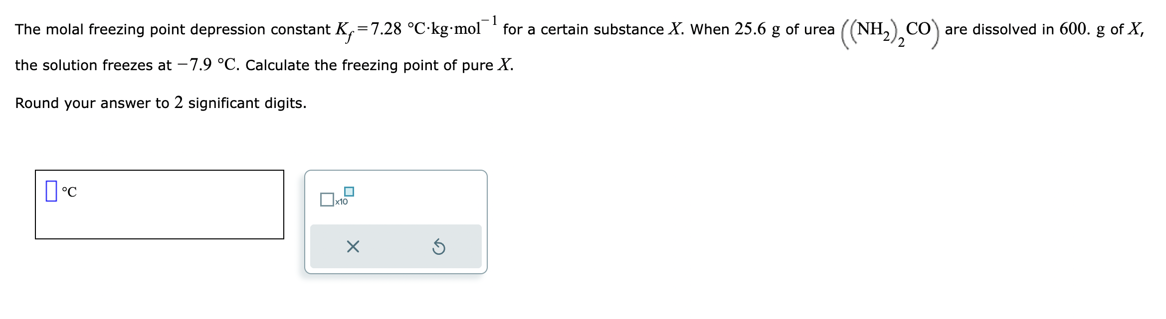 Solved The molal freezing point depression constant | Chegg.com