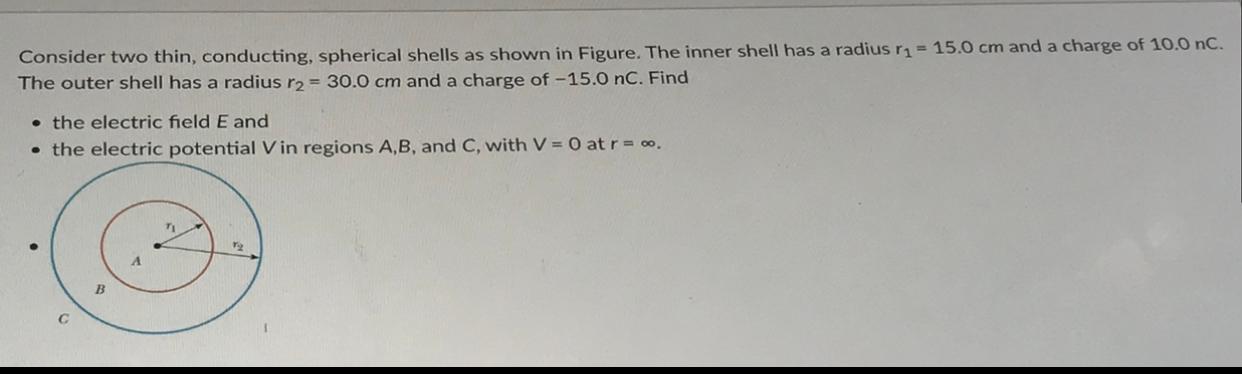 Solved Consider two thin, conducting, spherical shells as | Chegg.com