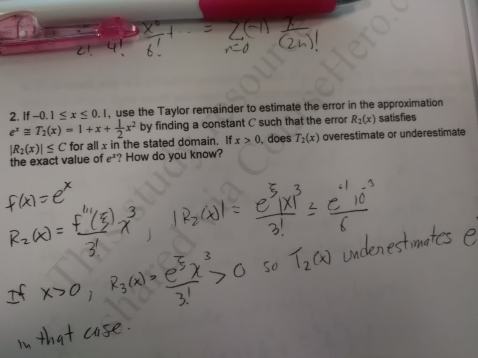 Solved Taylor series question can you solve this | Chegg.com