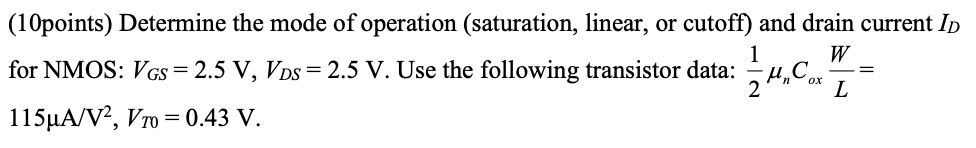 Solved 10points Determine The Mode Of Operation