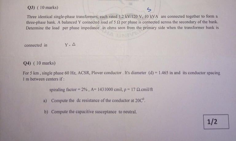 Solved Three identical single phase transformers, each is | Chegg.com