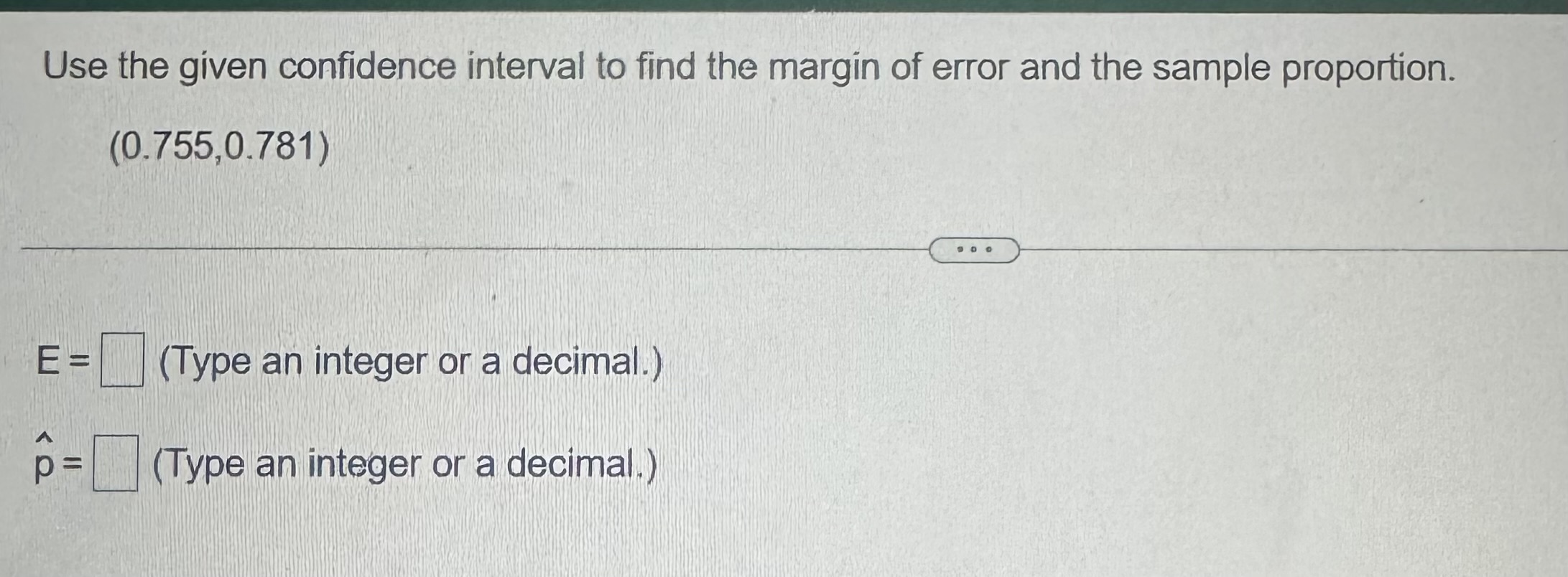 Solved Use the given confidence interval to find the margin | Chegg.com