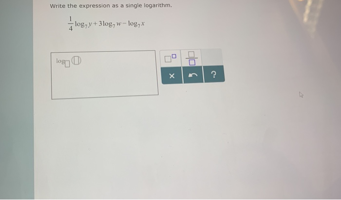 Solved Write the expression as a single logarithm. | Chegg.com