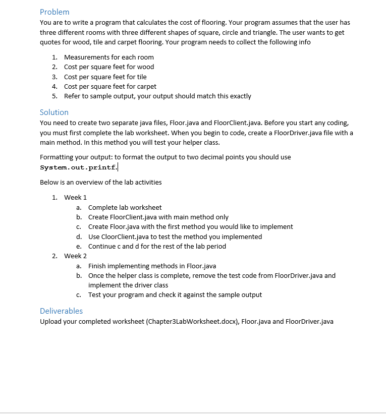 Solved Problem You Are To Write A Program That Calculates