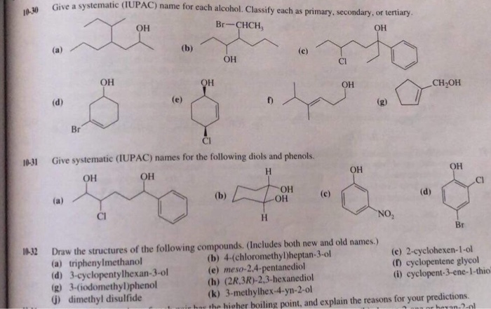 Solved systematic (IUPAC) name for each alcohol. Classify | Chegg.com