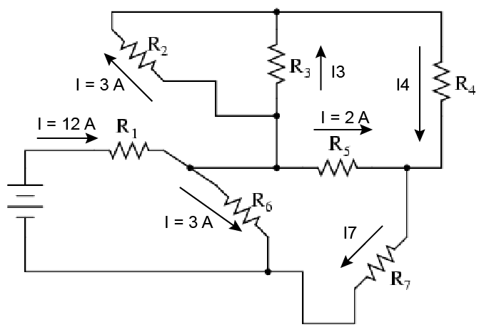 Solved QUESTION 1 Node Rule: Determine the current (13, 15, | Chegg.com