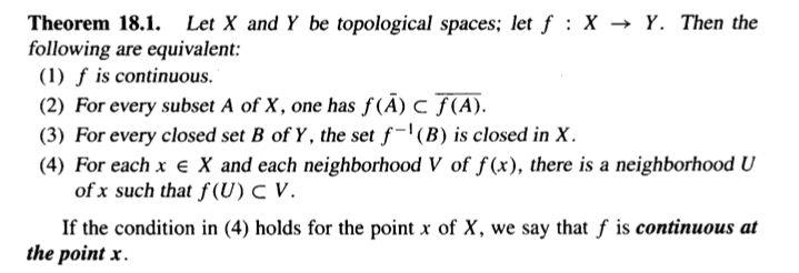 Solved Using the closed set formulation of continuity | Chegg.com