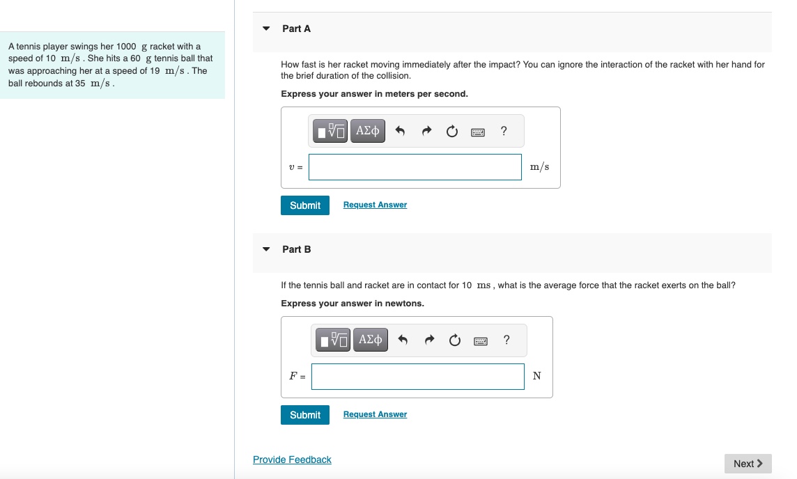 Solved A tennis player swings her 1000 g racket with a speed | Chegg.com