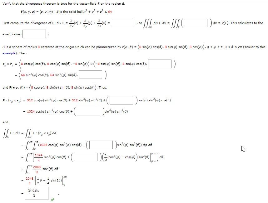 Solved Verify that the divergence theorem is true for the | Chegg.com