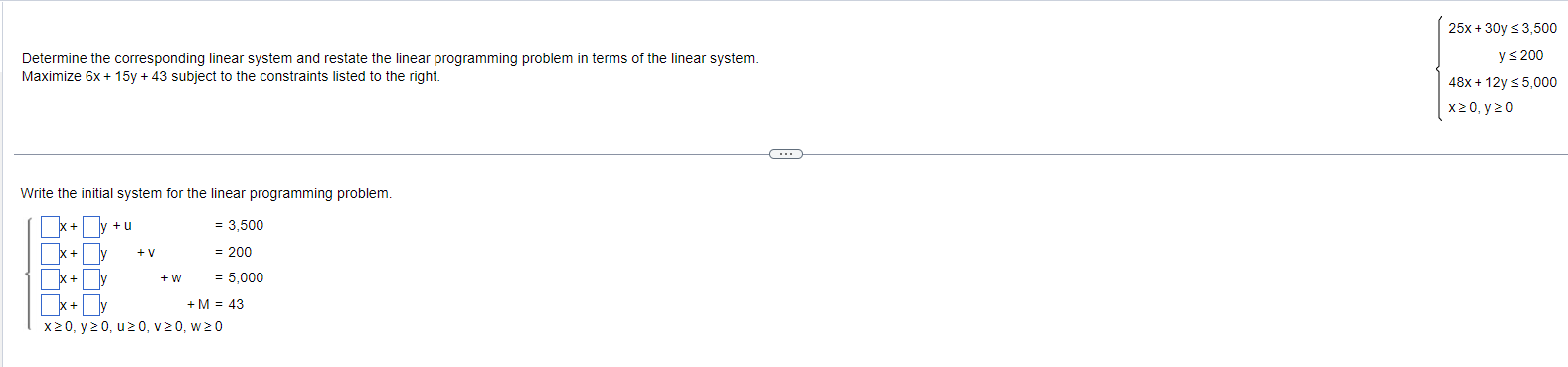 Solved Determine the corresponding linear system and restate | Chegg.com